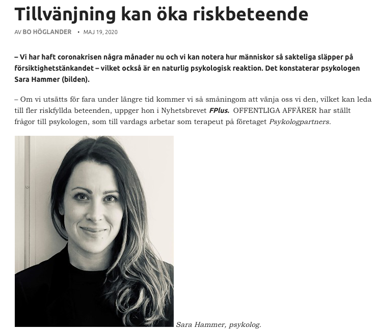 Om mig - Psykolog Sara Hammer